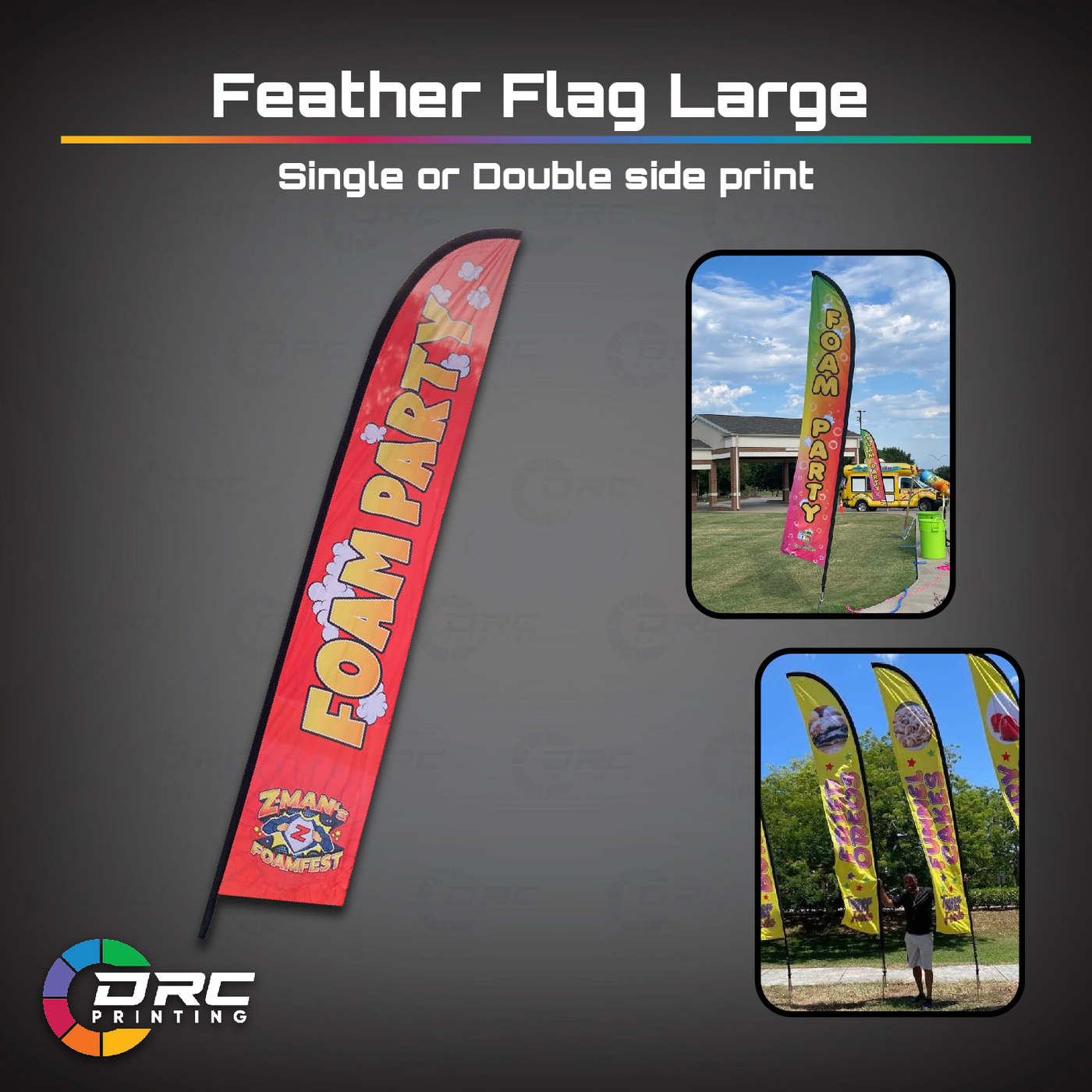 Feather Flag (Single or Double Side Print) Large
