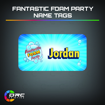 Fantastic Foam Party Name Tags